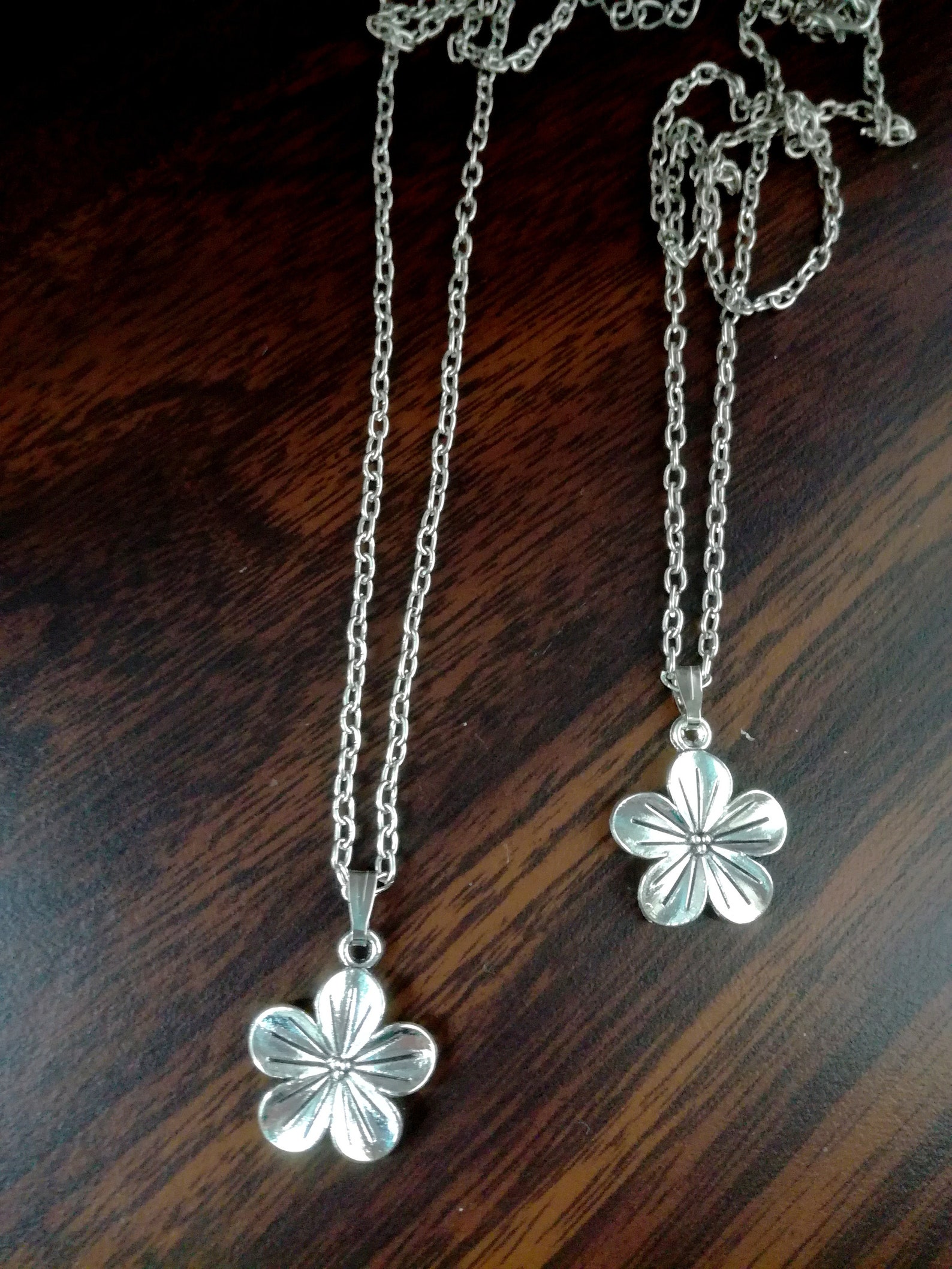Couple Matching Necklaces Matching Flower Chain Necklace - Etsy
