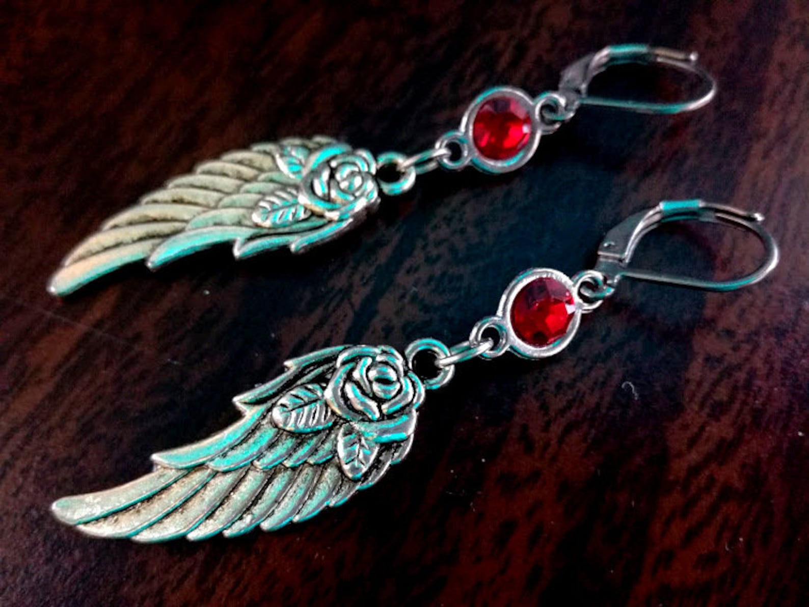 Hawks Inspired Feather Necklace Hawks Earrings Red Feather Necklace Red ...