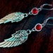 Hawks Inspired Feather Necklace Hawks Earrings Red Feather Necklace Red ...