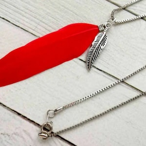 Hawks Feather Necklace Red Feather Necklace Red Hawk Wing Anime Cosplay ...