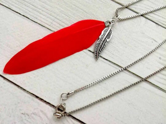 Hawks Feather Necklace Red Feather Necklace Red Hawk Wing Anime Cosplay ...