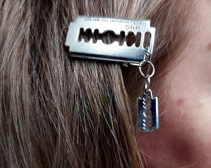 Razor Blade Hair Clips Alternative Hair Jewelry Grunge Goth Devil Punk ...