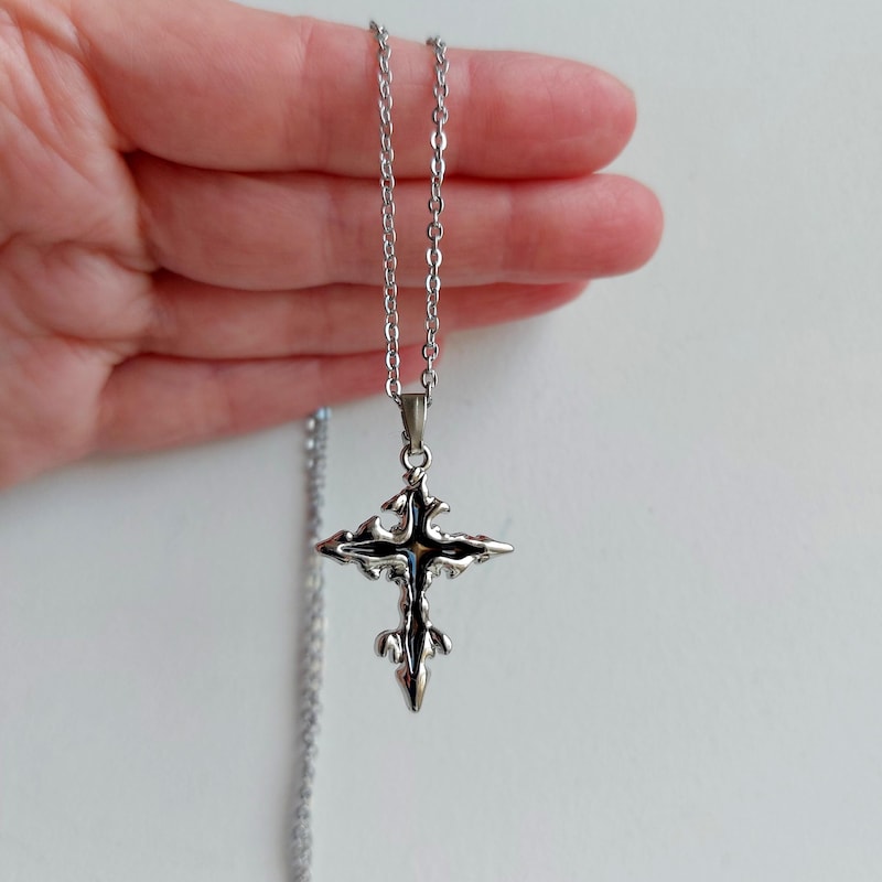 Y2k Gothic Cross Necklace - Etsy