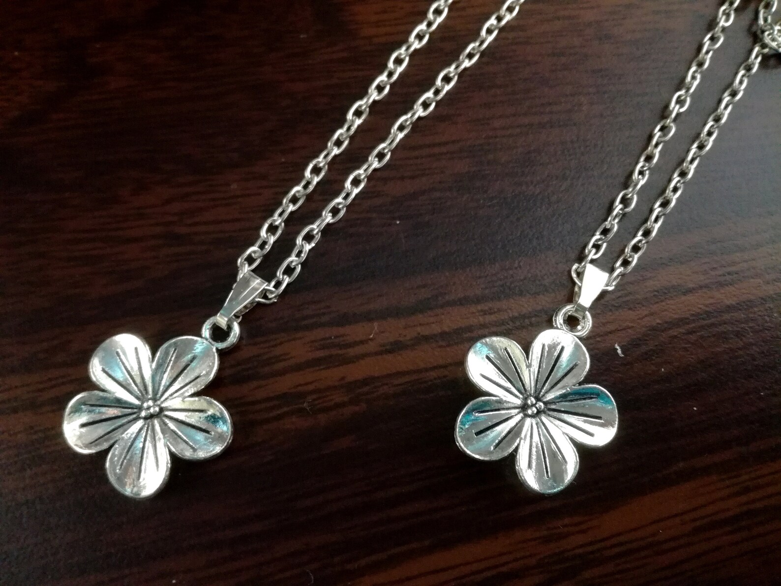 Couple Matching Necklaces Matching Flower Chain Necklace - Etsy