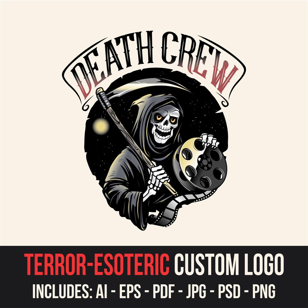 Horror & Esoteric Logo – Custom Grim Reaper Branding for Dark Shops ...