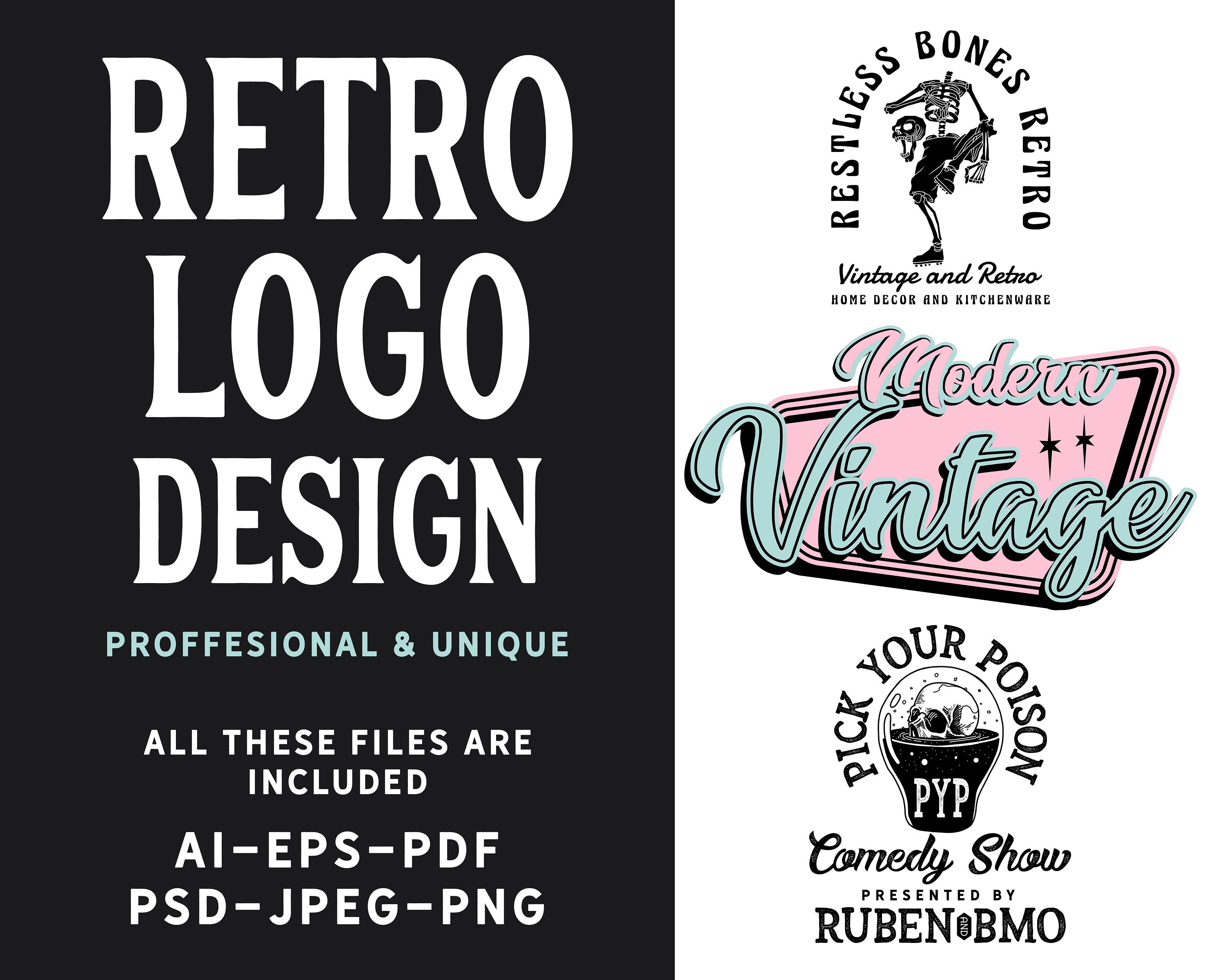 Modern Vintage Graphic Design Logo