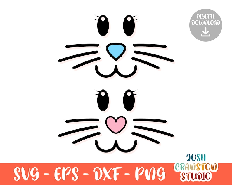 Bunny Face Svg Easter Svg Easter Cut Files Instant - Etsy