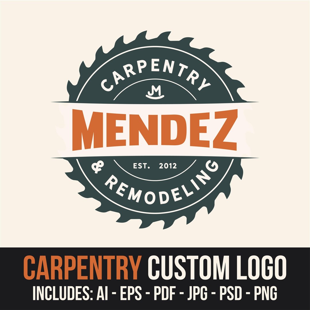 Carpentry Logo for Woodworkers, Remodelers or Builders – Custom Saw ...