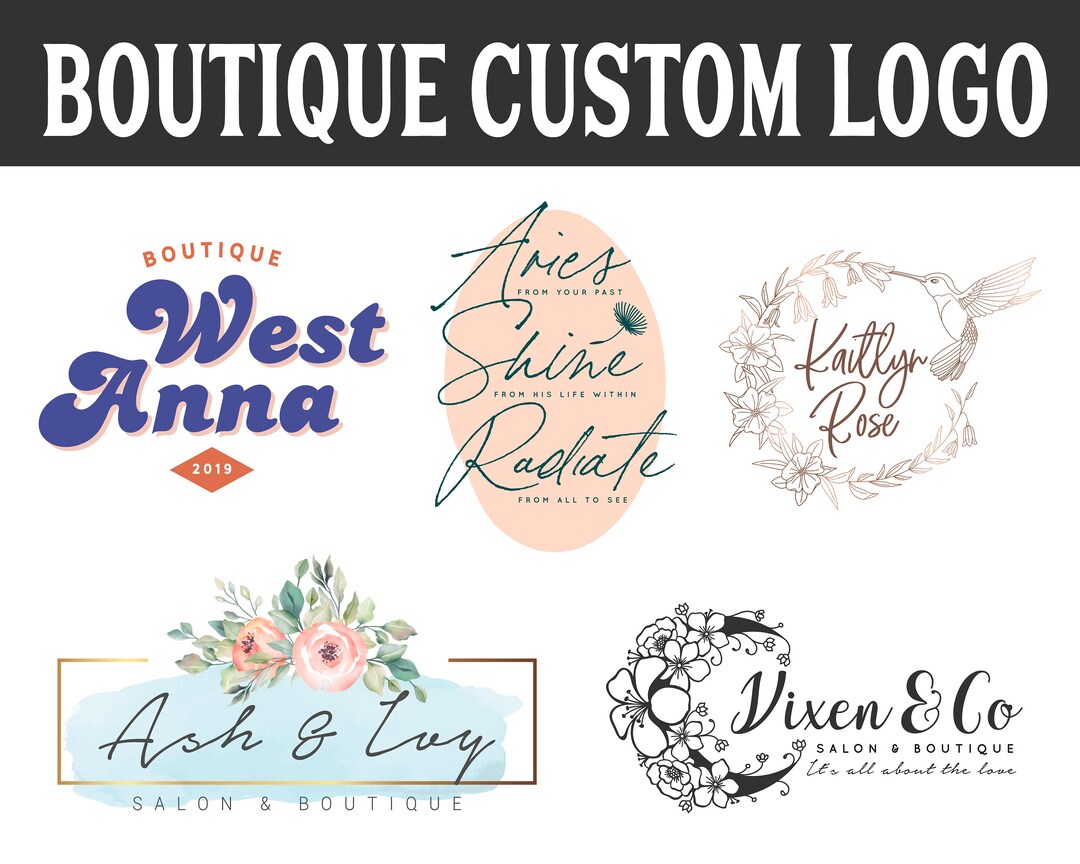 Boutique Custom Logo, Beauty Logo Fashion Logo, Shopping Logo, Hand ...