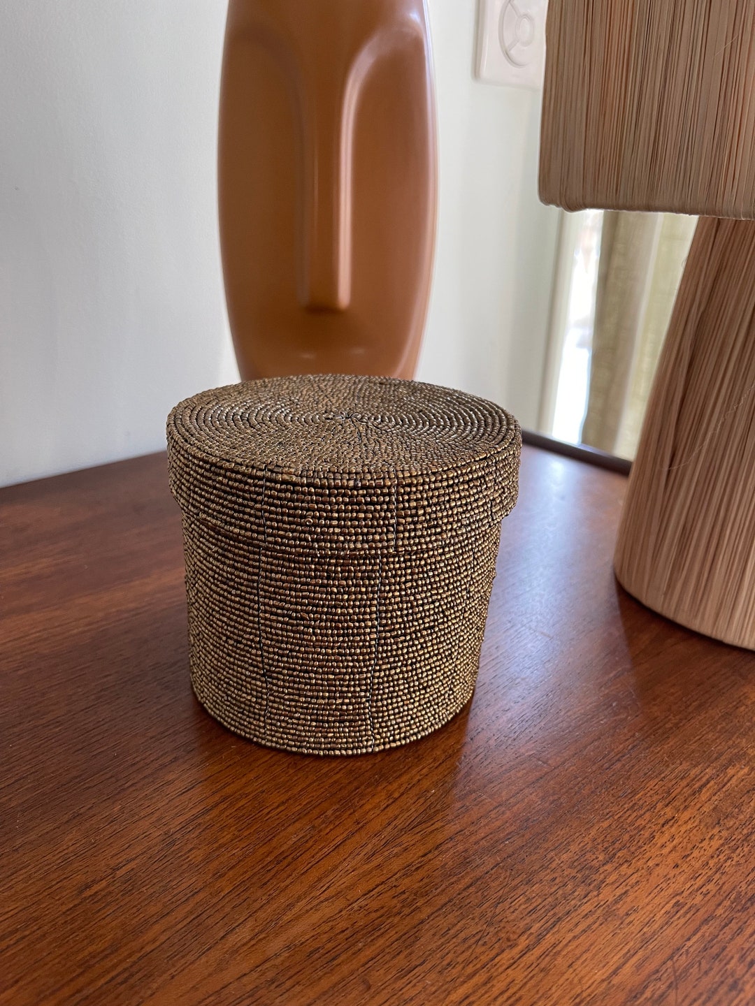 Fully Beaded Round Balinese Offering Box Gold Color Size M - Etsy UK