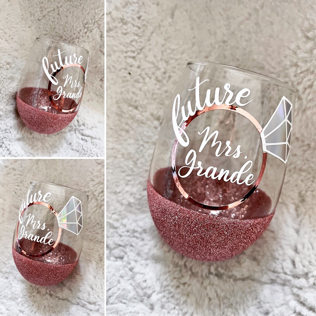 Glitter Future Mrs. Wine Glass - Etsy