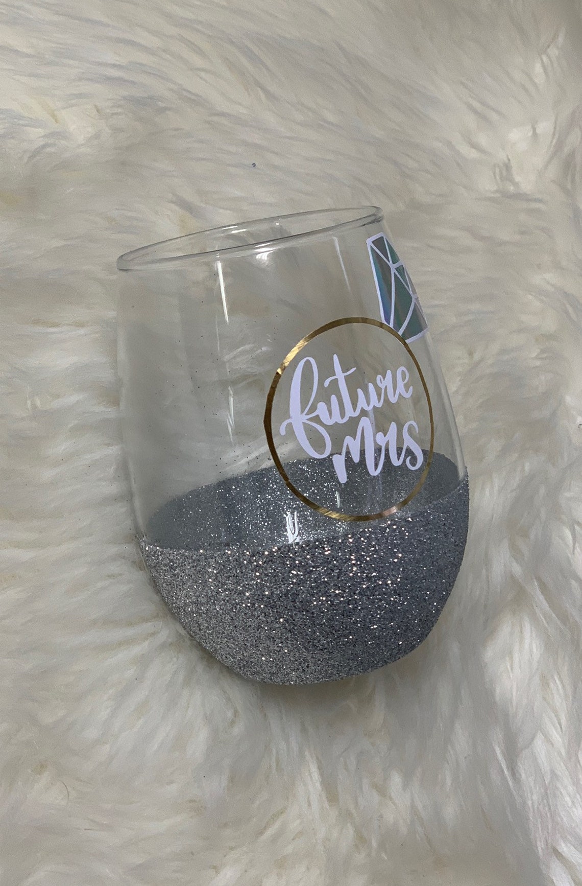 Glitter Future Mrs. Wine Glass - Etsy