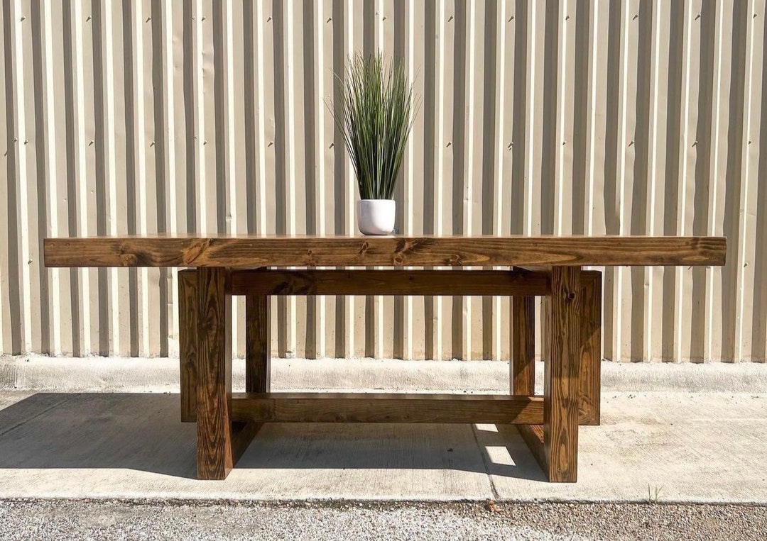 AZRIA Custom Built Dining Table Solid Wood Table RH Modern Rustic Table ...