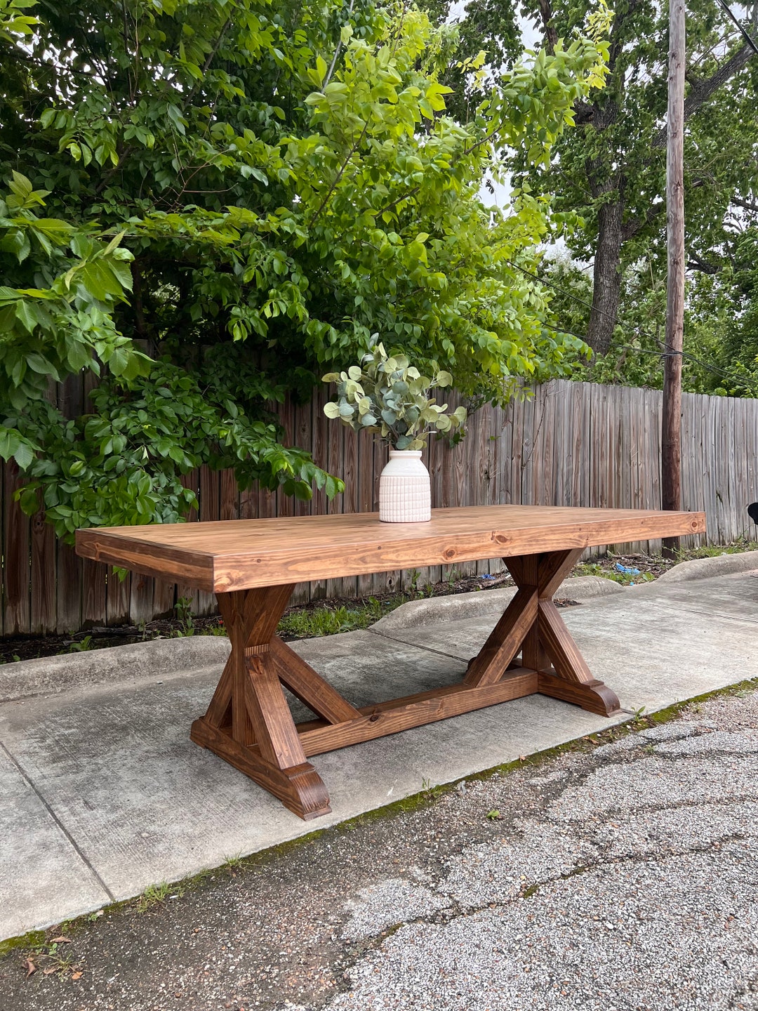 DELLA Custom Dining Table Solid Wood Table Farmhouse Dining Table ...