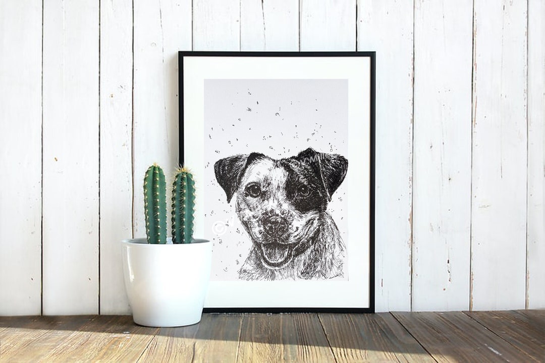 Staffy Art, Staffordshire Bull Terrier Drawing, Staffie Portrait ...