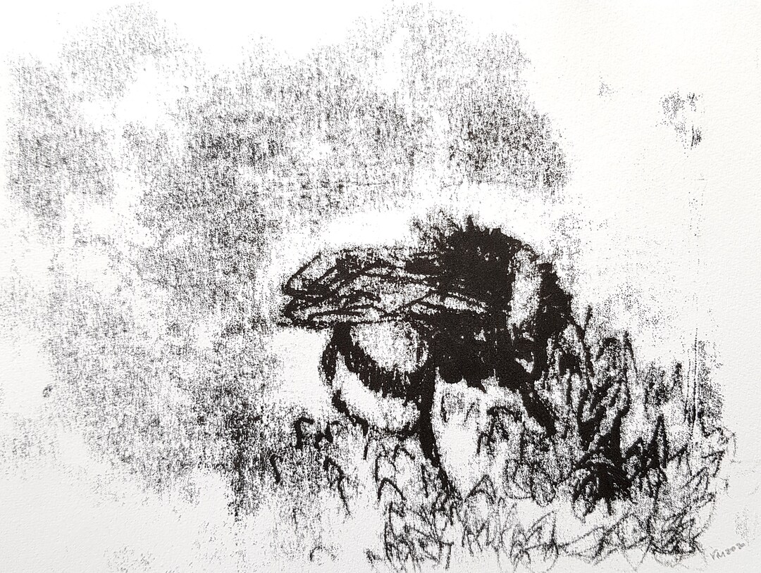 Bumblebee Print, Bee Monoprint, Bumblebee Art, Bumblebee Ink Art - Etsy