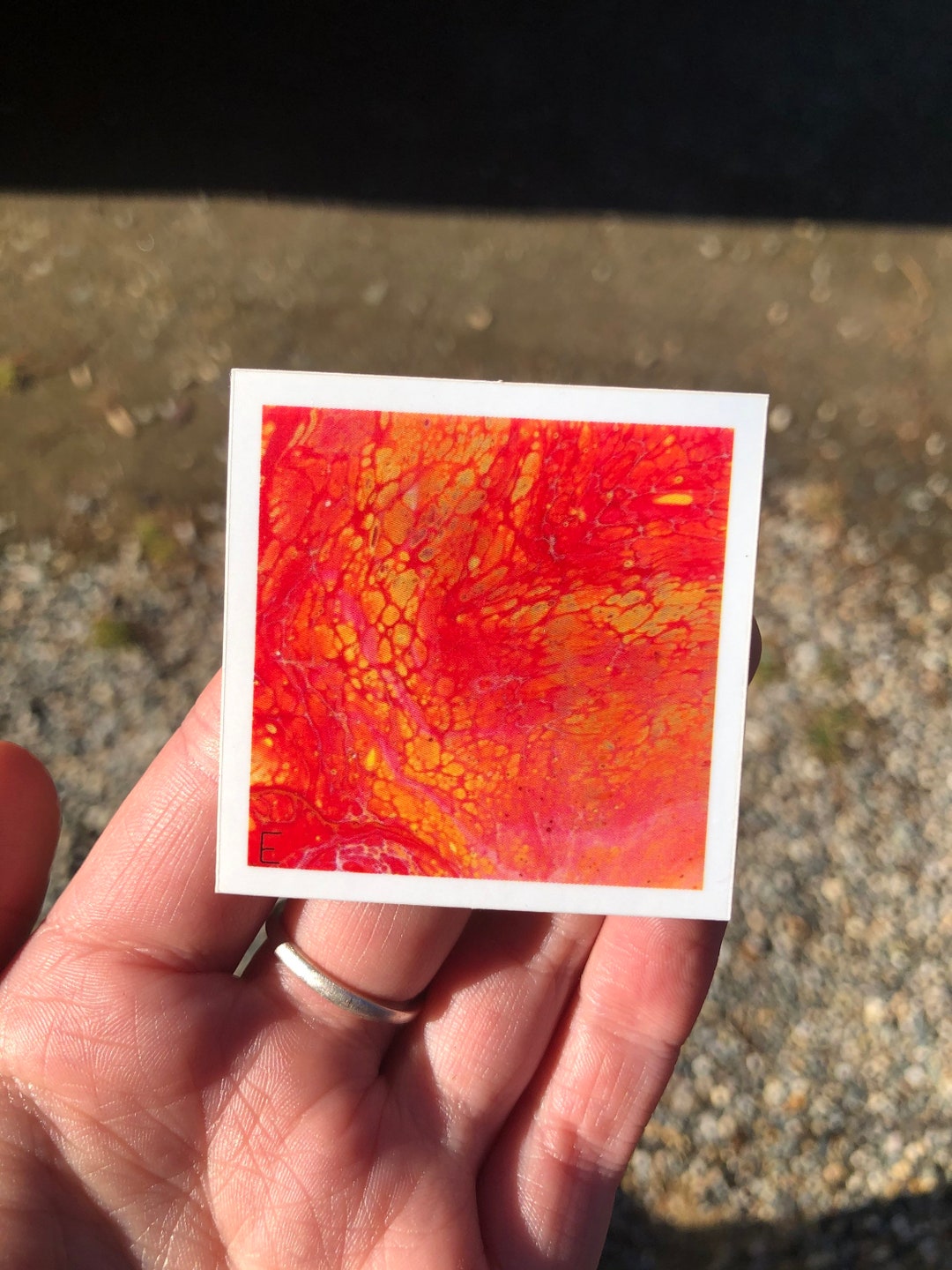 Pink/red Paint Pour Stickers - Etsy