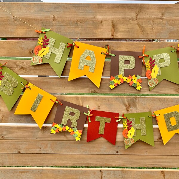 Fall Birthday Banner - Etsy