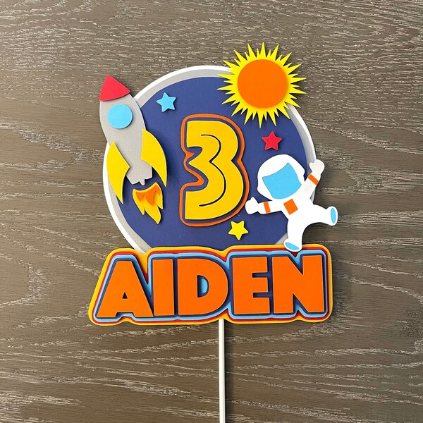 Space Cake Topper - Etsy