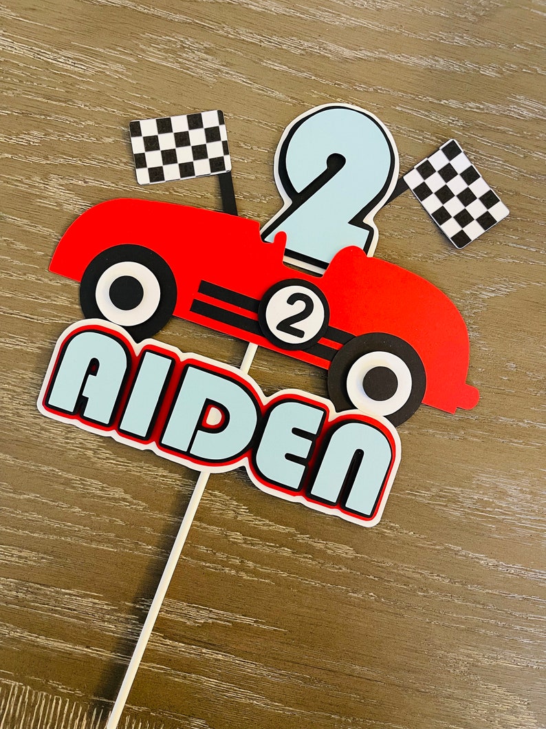 Race Car Cake Topper Race Car Birthday Decorations Two Fast | Etsy