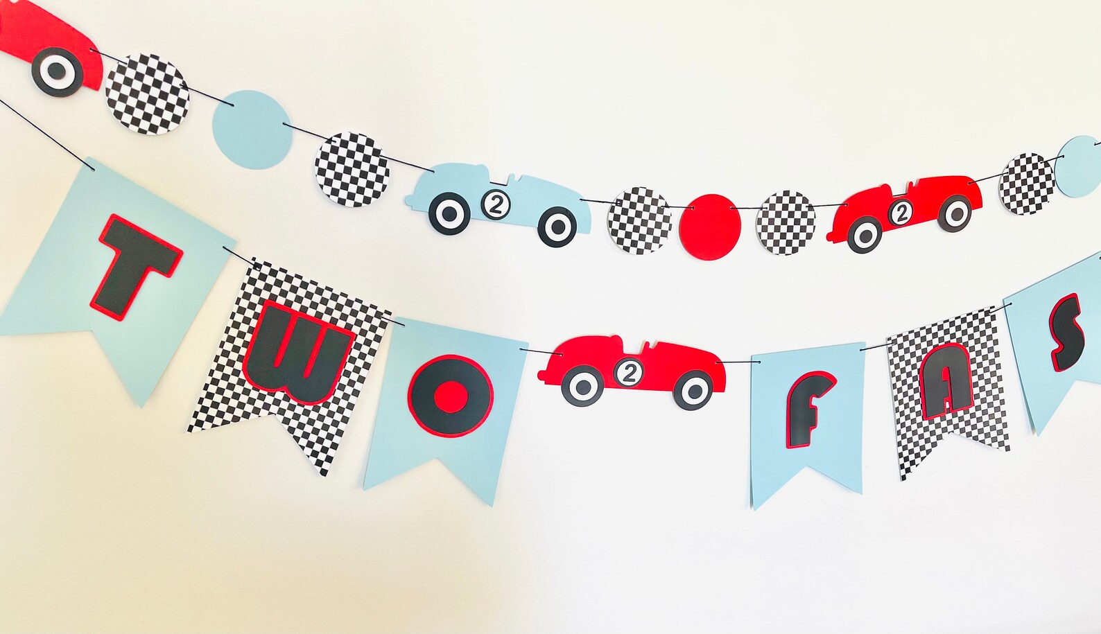 Two Fast Party Banner Race Car Birthday Banner Race Car - Etsy