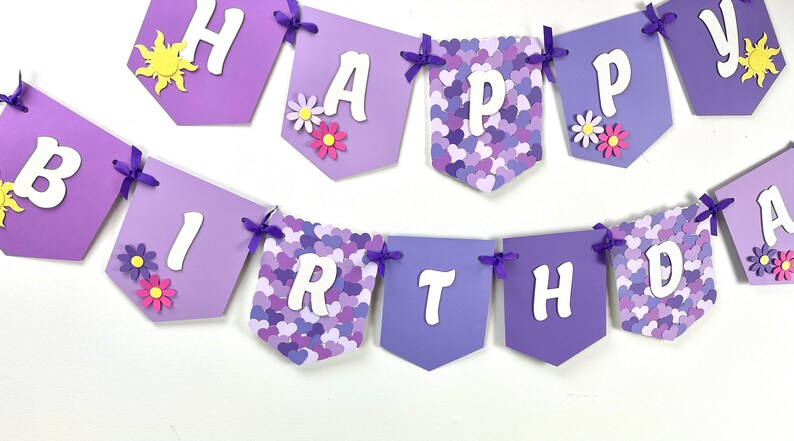 Tangled Birthday Banner Rapunzel Birthday Party Banner | Etsy