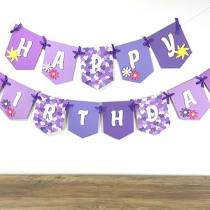 Tangled Birthday Banner Rapunzel Birthday Party Banner - Etsy