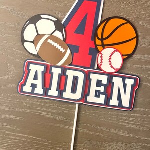 Sports Birthday Cake Topper, Sports Ball Birthday, Sports Birthday ...