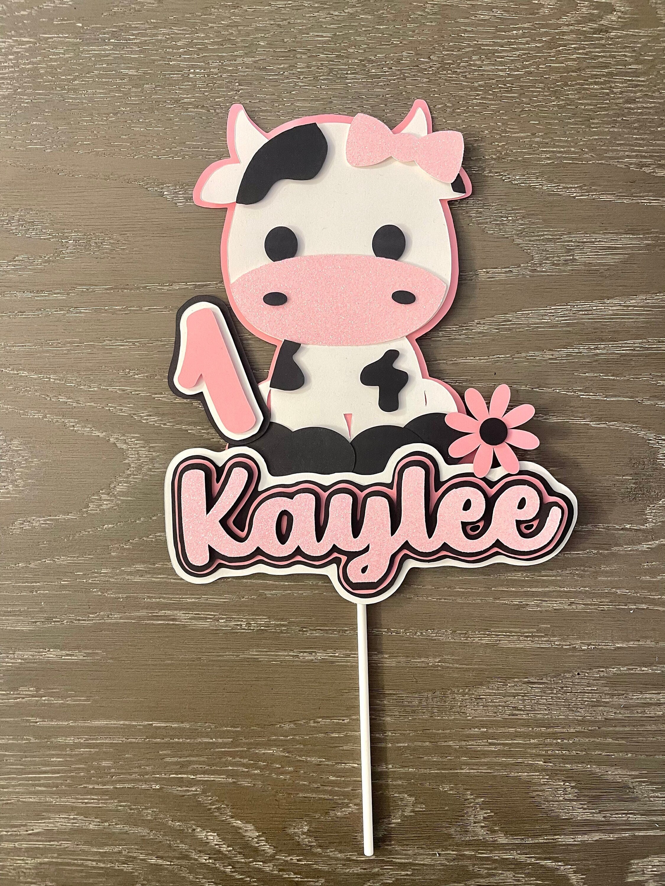 Cow Cake Topper Pink Cow Birthday Cake Topper Holy Cow - Etsy Canada
