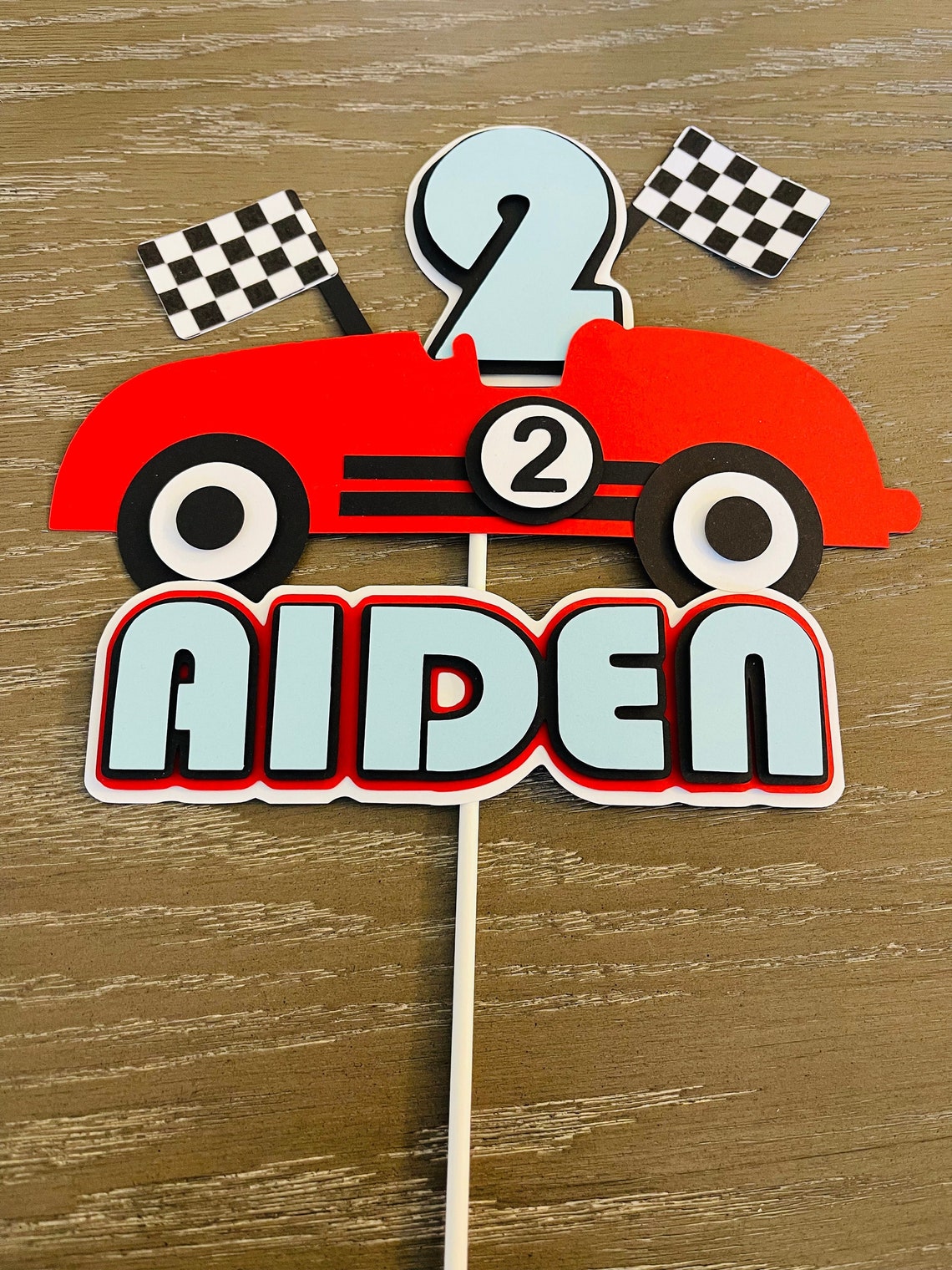 Race Car Cake Topper Race Car Birthday Decorations Two Fast | Etsy