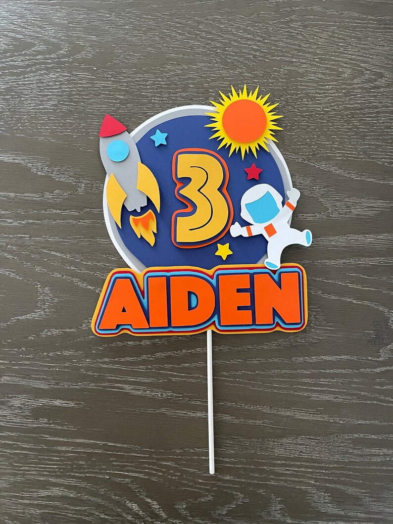 Space Cake Topper Outer Space Birthday Decoration | Etsy