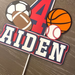Sports Birthday Cake Topper, Sports Ball Birthday, Sports Birthday ...
