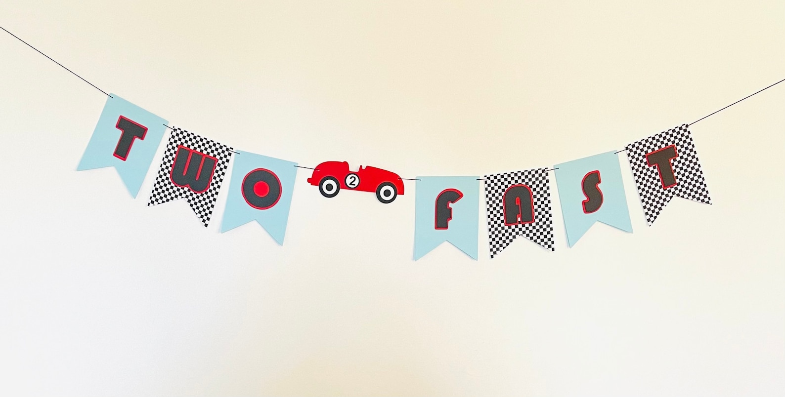 Two Fast Party Banner Race Car Birthday Banner Race Car - Etsy