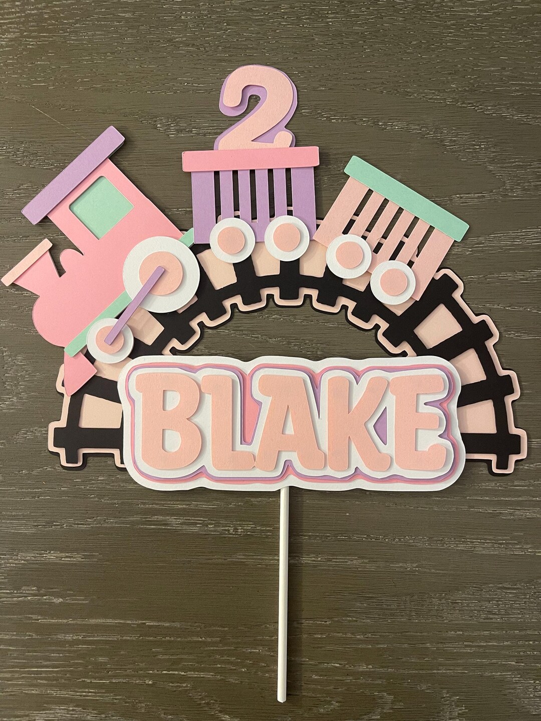 Pink Train Cake Topper, Chugga Chugga Two Two Cake Topper, Train ...