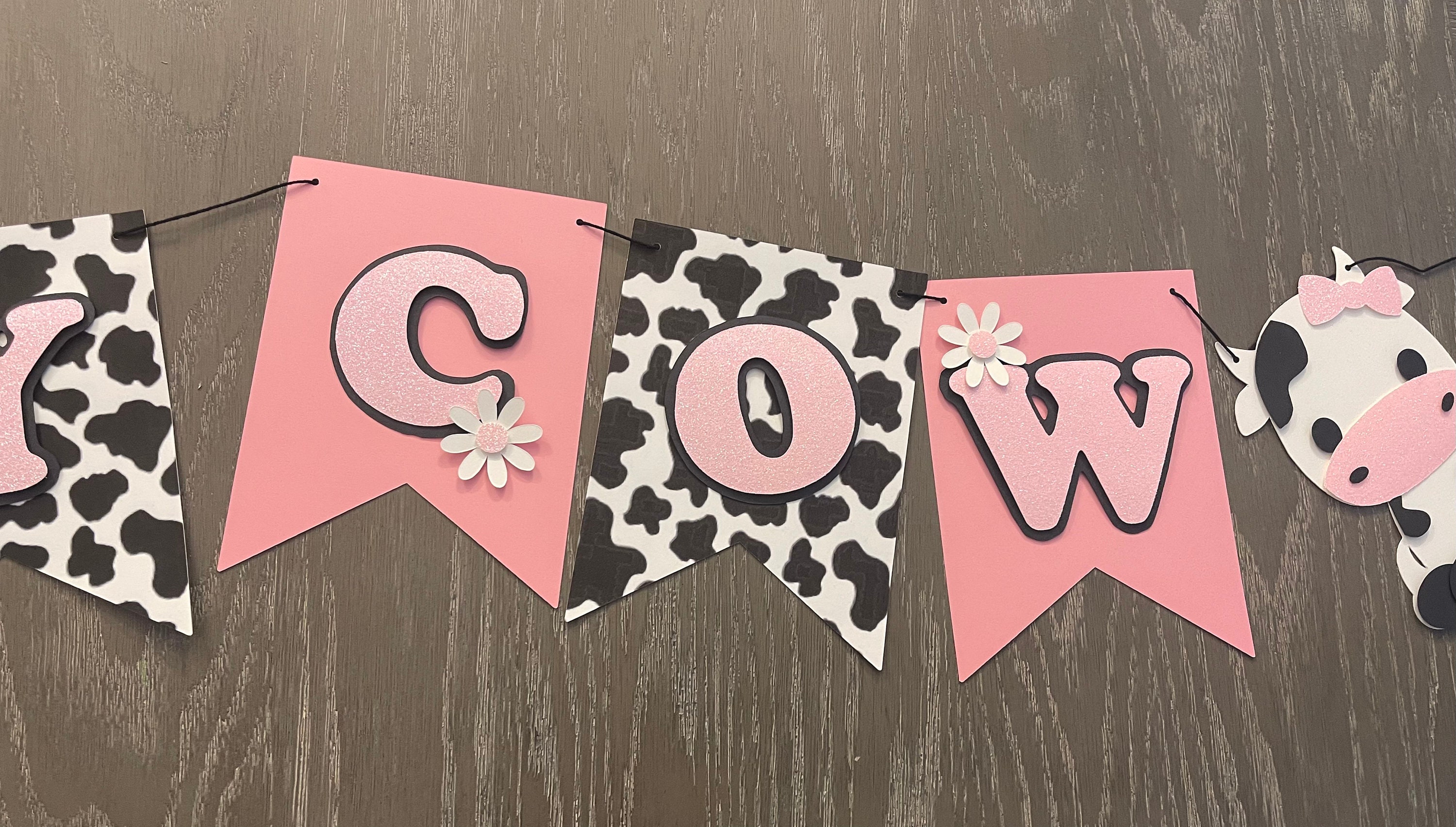 Cow Birthday Banner Pink Cow Party Banner Holy Cow I'm - Etsy