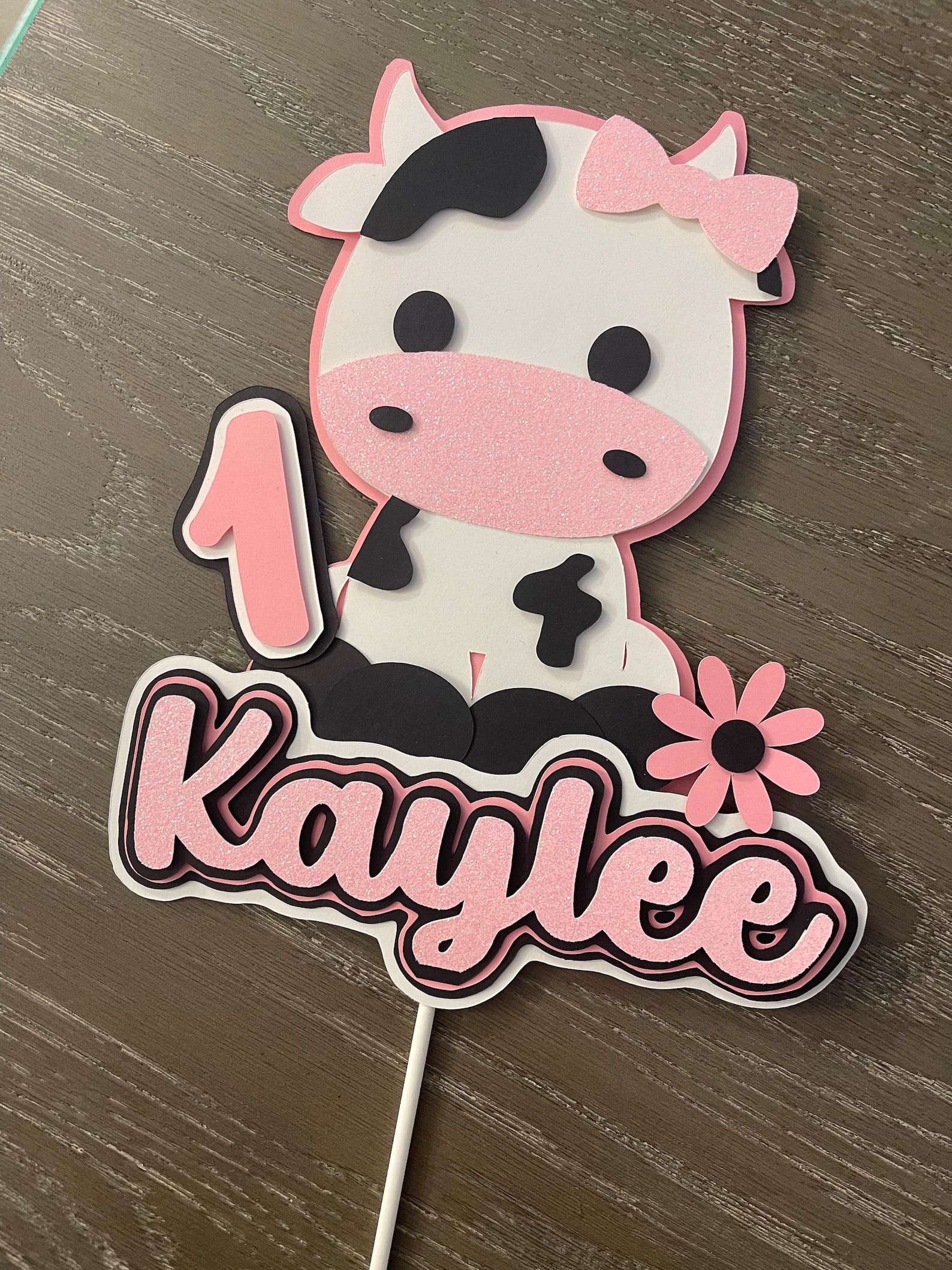 Cow Cake Topper Pink Cow Birthday Cake Topper Holy Cow - Etsy Canada