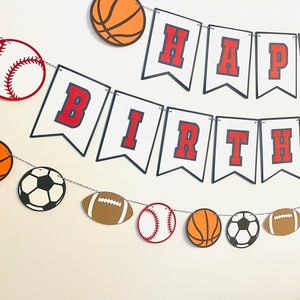 Sports Birthday Garland, Sports Ball Party Decorations - Etsy