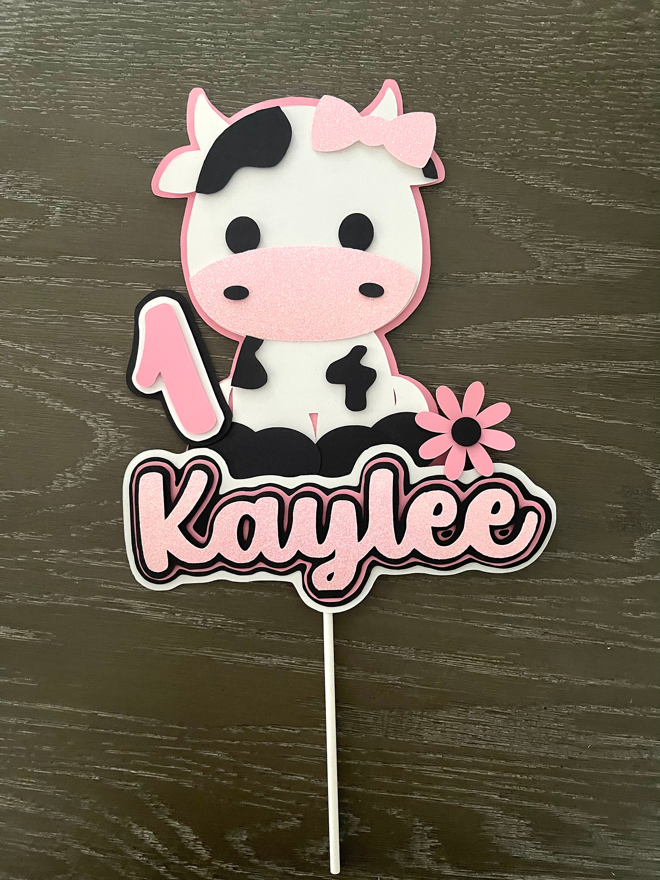 Cow Cake Topper Pink Cow Birthday Cake Topper Holy Cow - Etsy Canada