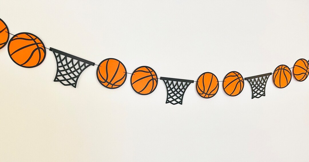 Basketball Garland, Sports Birthday Decorations, Basketball Birthday ...