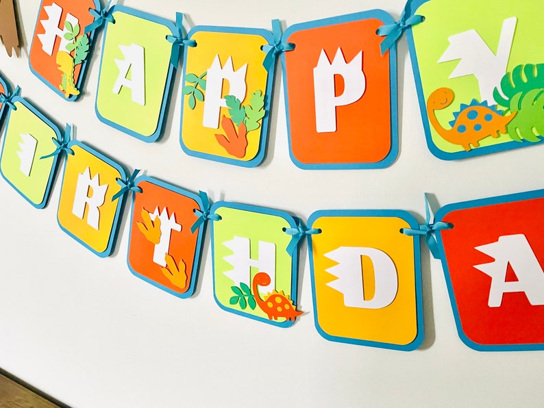 Dinosaur Birthday Banner Dino Party Decoration - Etsy