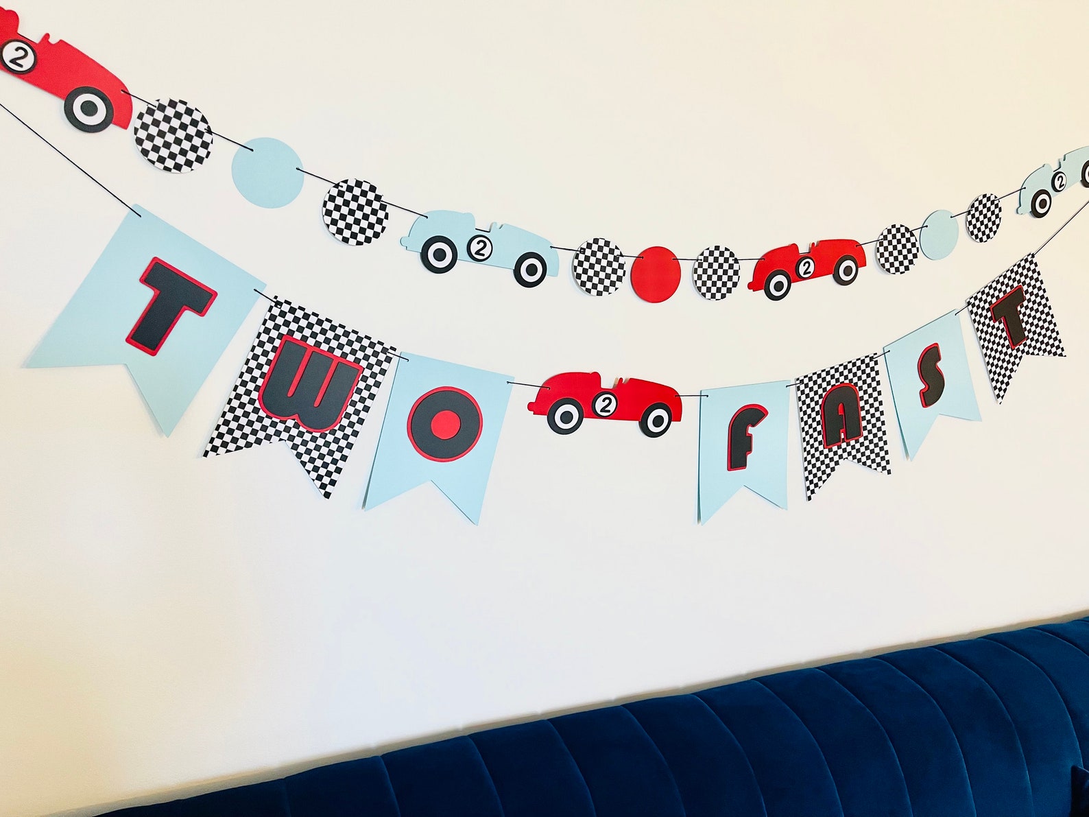 Two Fast Party Banner Race Car Birthday Banner Race Car - Etsy