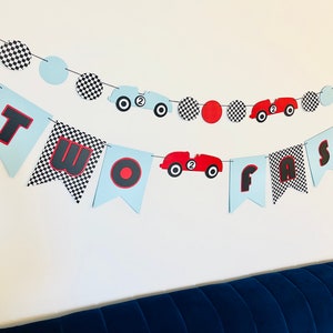 Two Fast Party Banner, Race Car Birthday Banner, Race Car Birthday ...