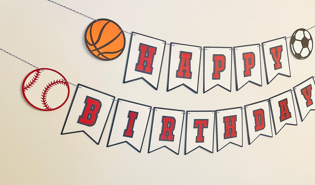 Sports Birthday Banner, Sports Ball Banner, Sports Party Decorations - Etsy