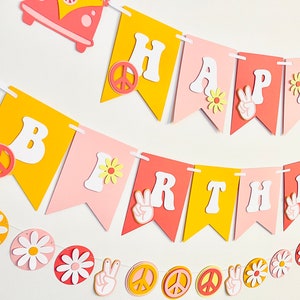 Groovy Happy Birthday Banner, Retro 70's Party Theme, Two Groovy ...