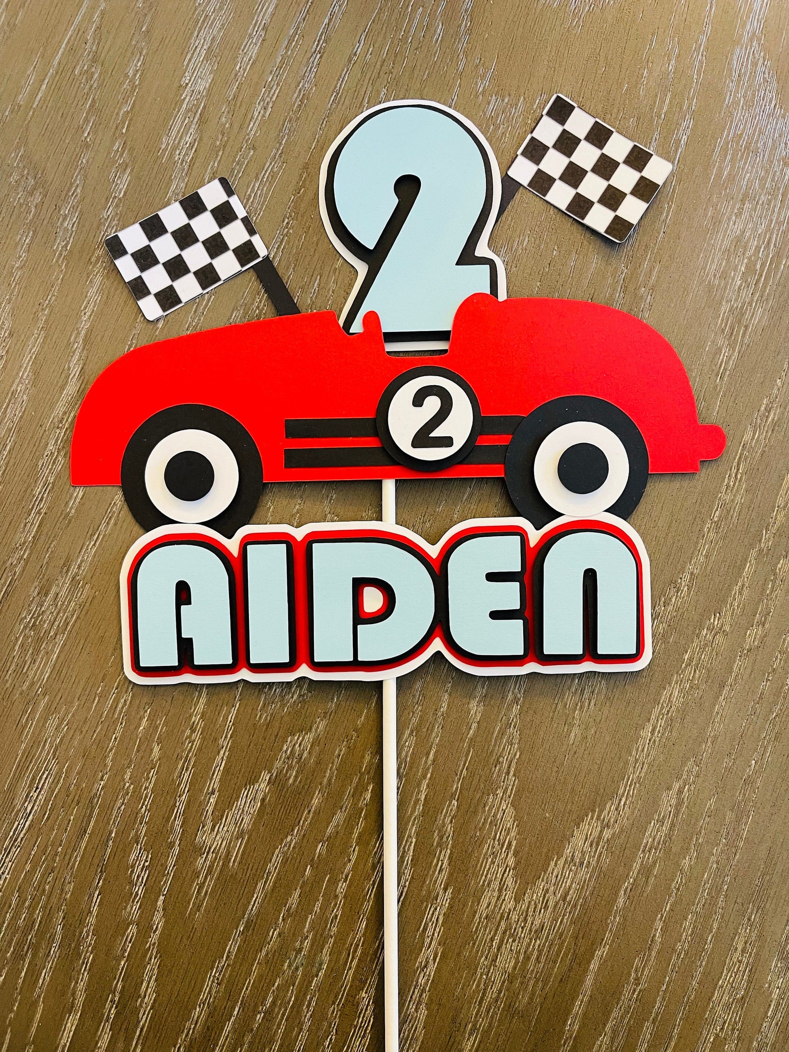 Race Car Cake Topper Race Car Birthday Decorations Two Fast | Etsy
