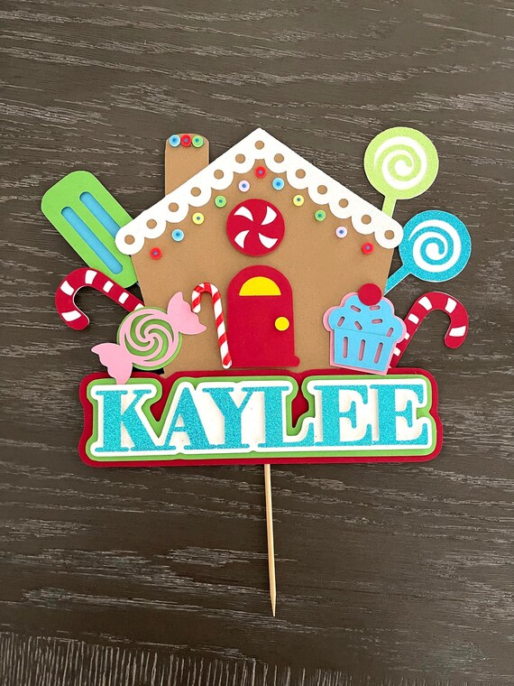 Candyland Christmas Cake Topper Gingerbread House Cake Topper - Etsy
