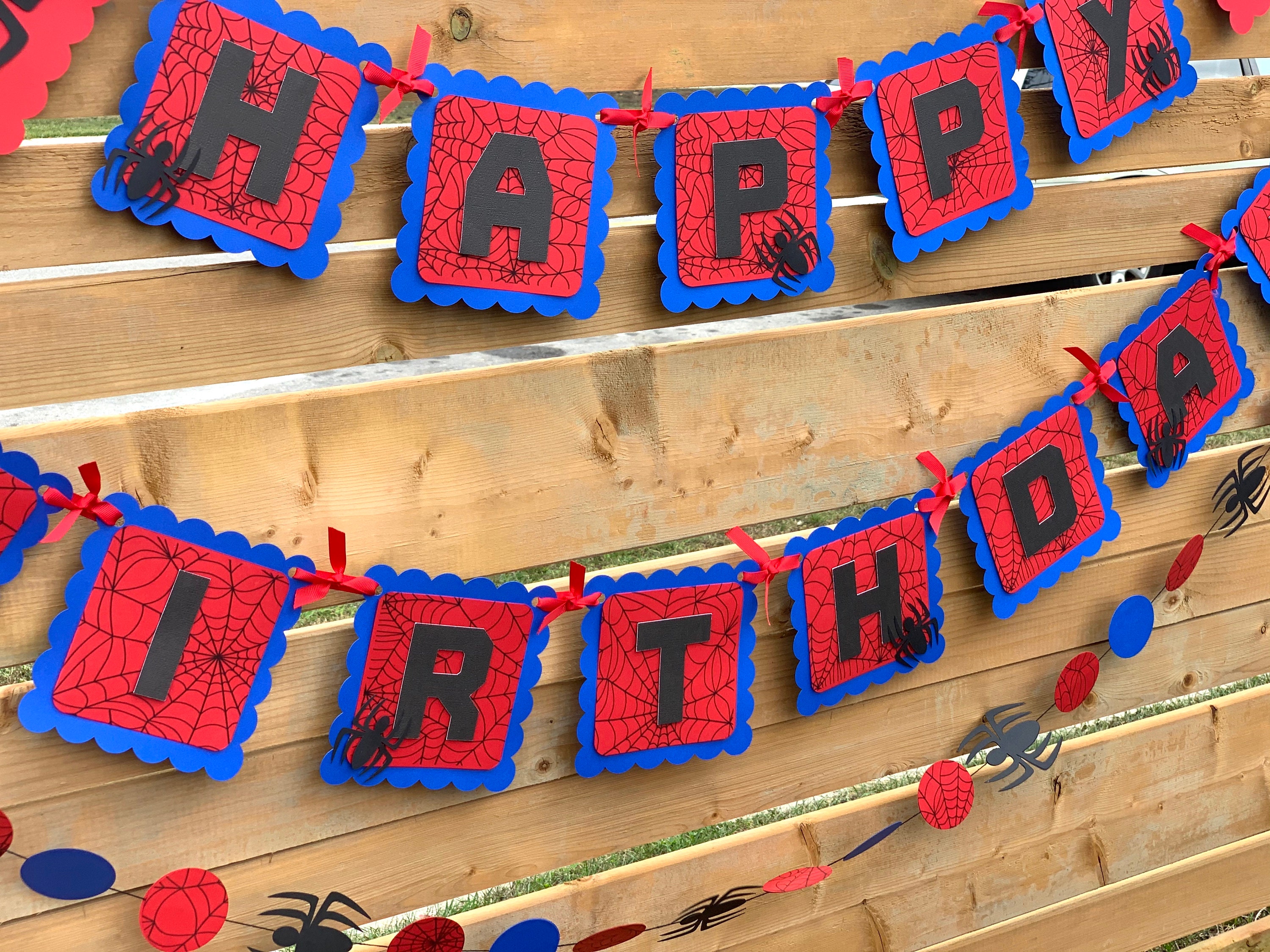 Spider-man Birthday Banner Spider-man Party Banner - Etsy Canada