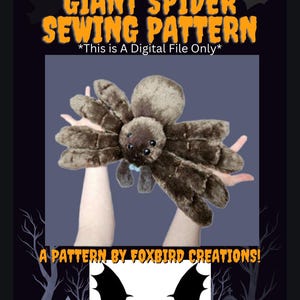 Giant Spider Plush Sewing Pattern - PDF Only - Not a Physical Item - Etsy