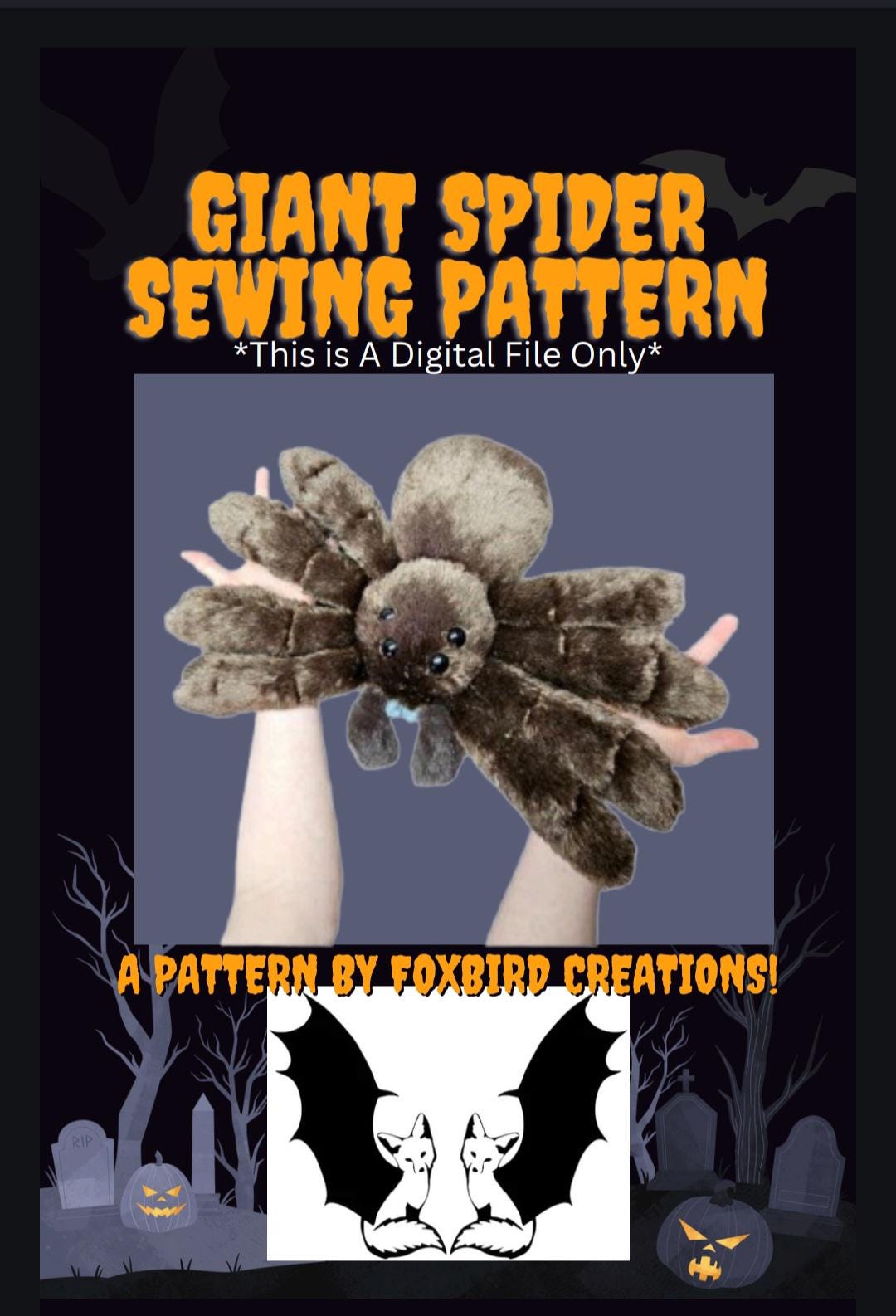 Giant Spider Plush Sewing Pattern PDF Only Not a Physical Item - Etsy