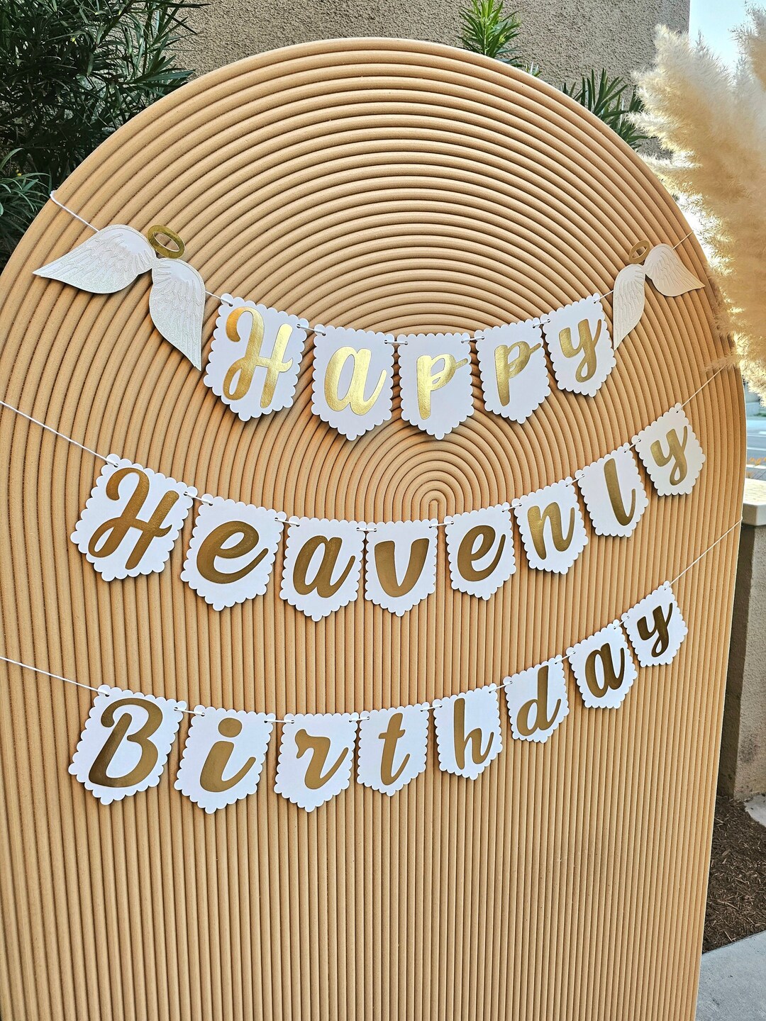 Happy Heavenly Birthday Banner | in Memory of Banner | Memorial Banner ...